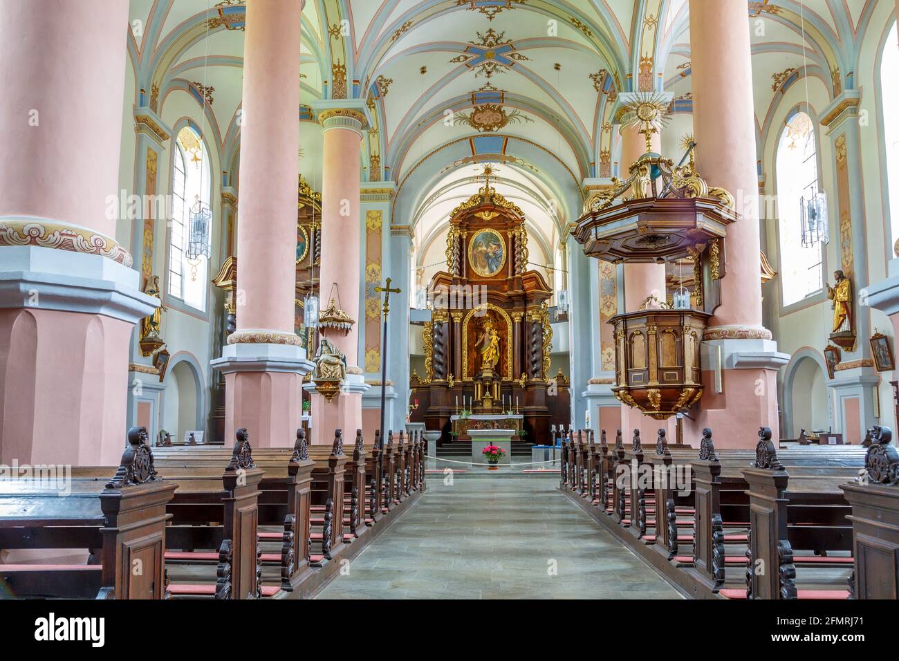 inside church of San Cristobal in beilstein germany Stock Photo - Alamy