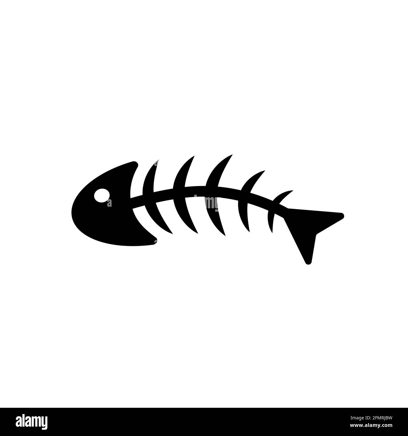 Fish bone simple black icon on white Stock Vector Image & Art - Alamy