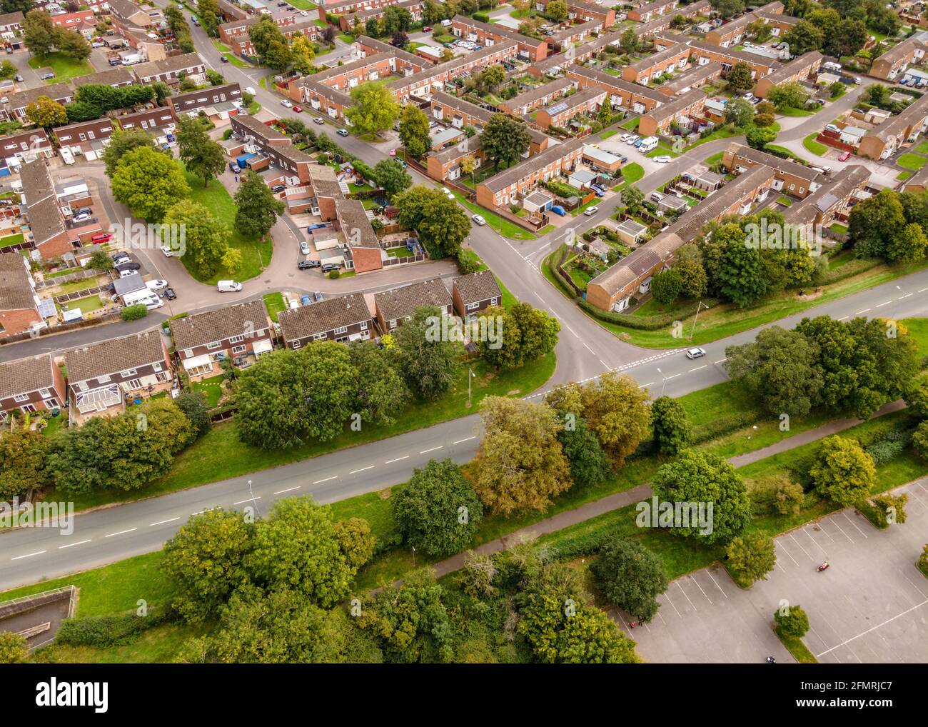 Aerial view of Matchborough West in Redditch, Worcestershire Stock ...