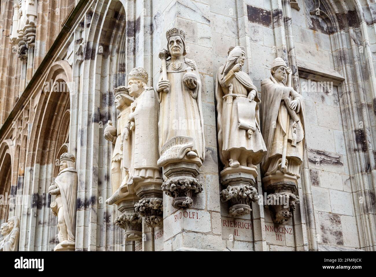 detail of the statues of the tower city of cologne, Germany Stock Photo ...