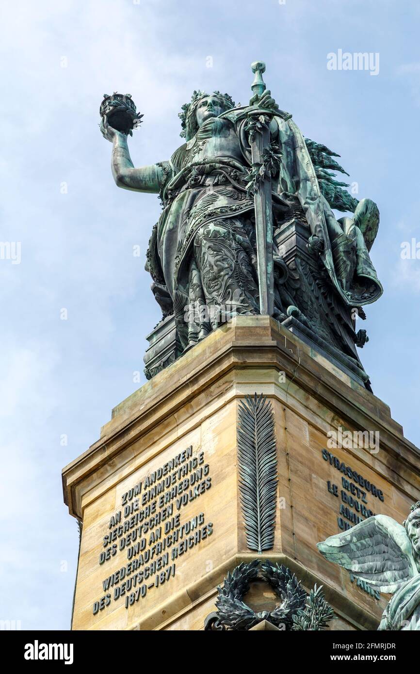 Statue germania niederwalddenkmal niederwald monument hi-res stock ...