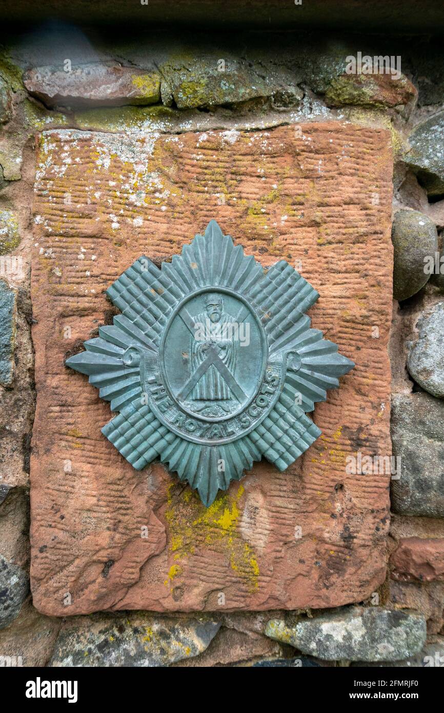 Emblem of The Royal Scots Regiment, UK Stock Photo - Alamy