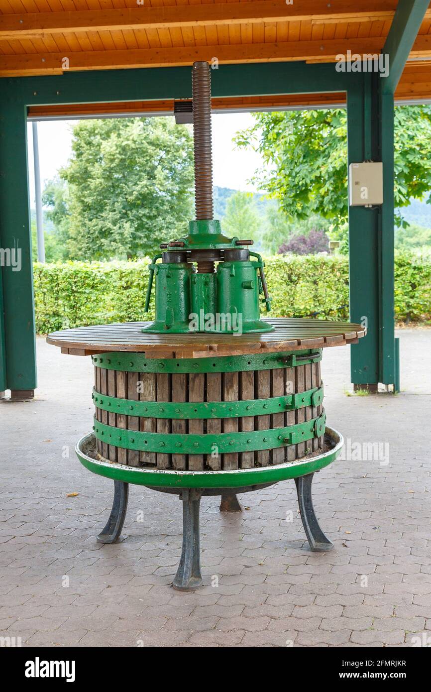 Old grape press hi-res stock photography and images - Alamy
