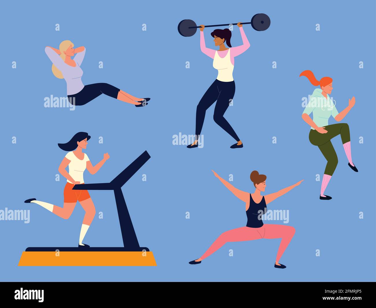 Athletic female doing exercises Stock Vector Images - Alamy