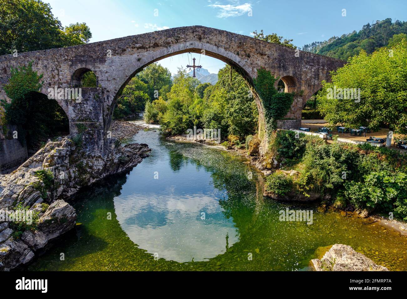 Old Roman stone bridge in Cangas de Onis, Spain Stock Photo - Alamy