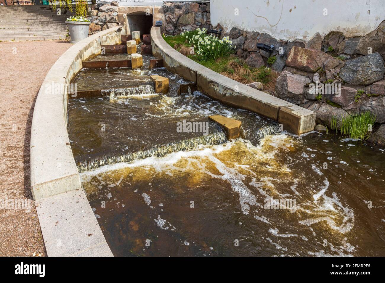 Beautiful view of artificial stream. Beautiful city landscape view ...