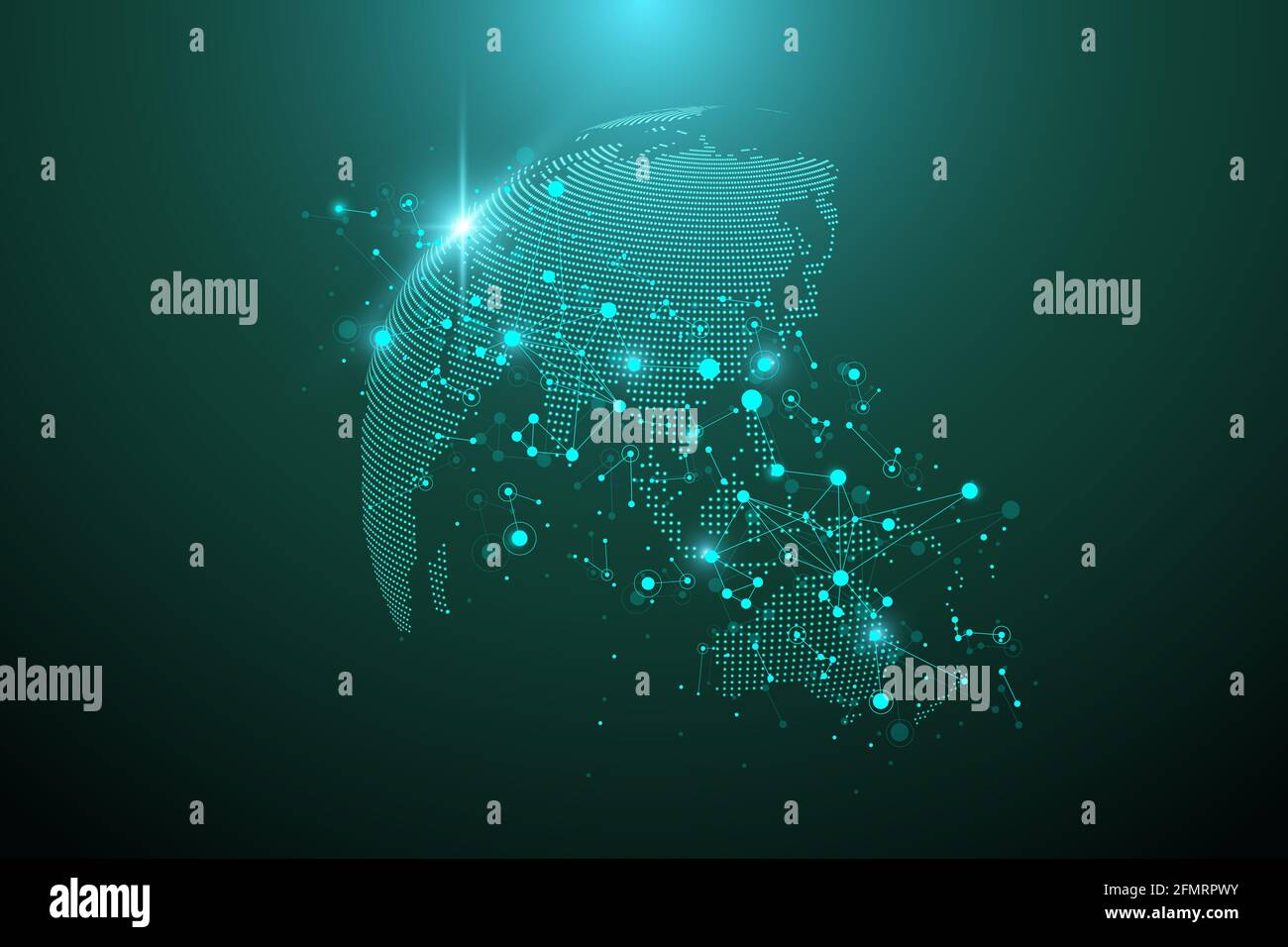 Virtual Graphic Background Communication with World Globe. A sense of ...