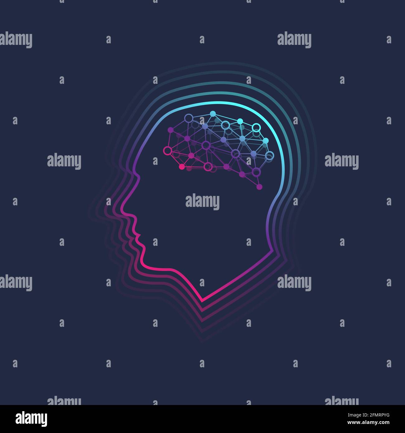 Artificial Intelligence and Machine Learning illustration Concept ...