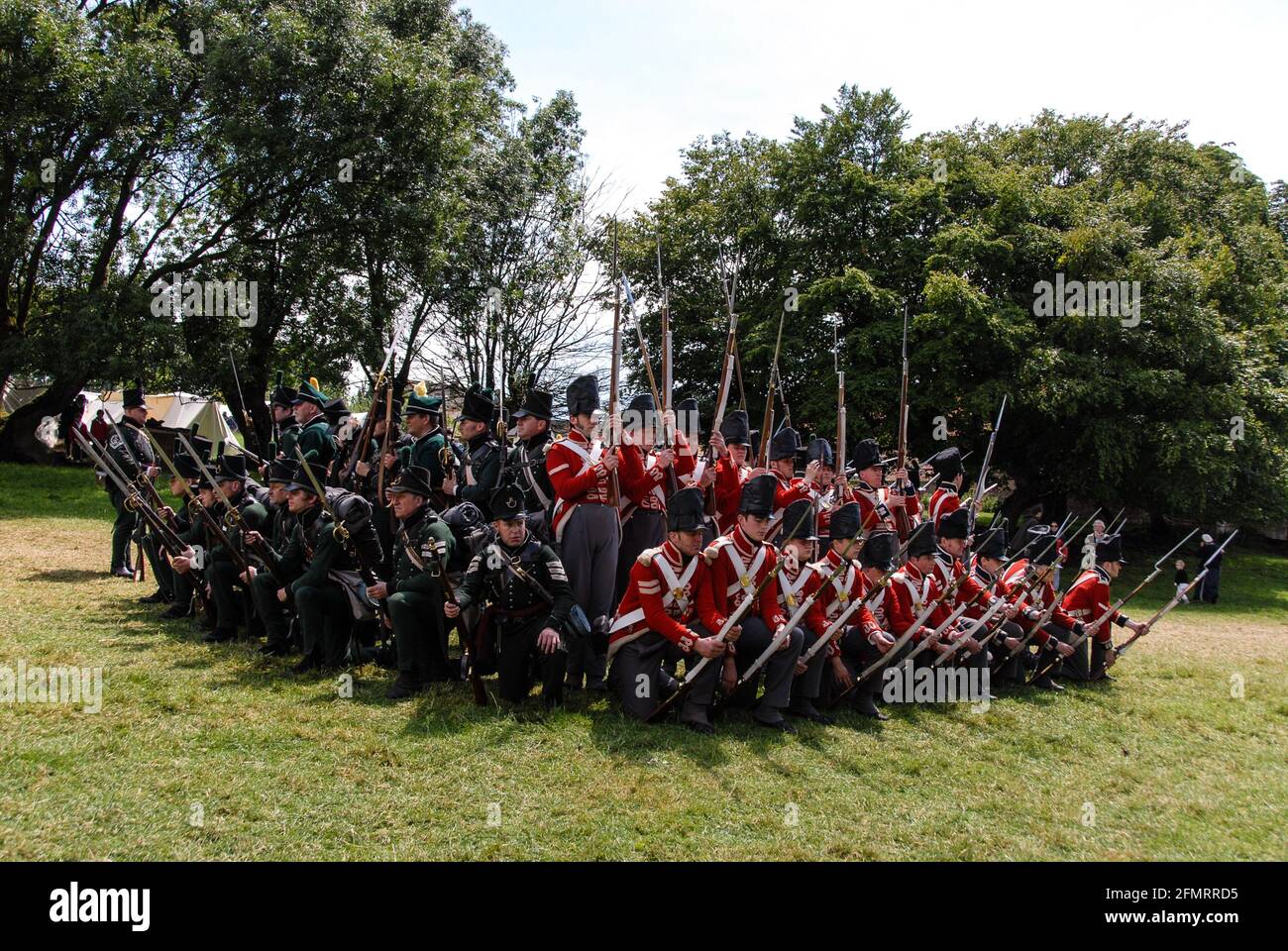 British infantry in the Allied camp exercising forming up in square at ...