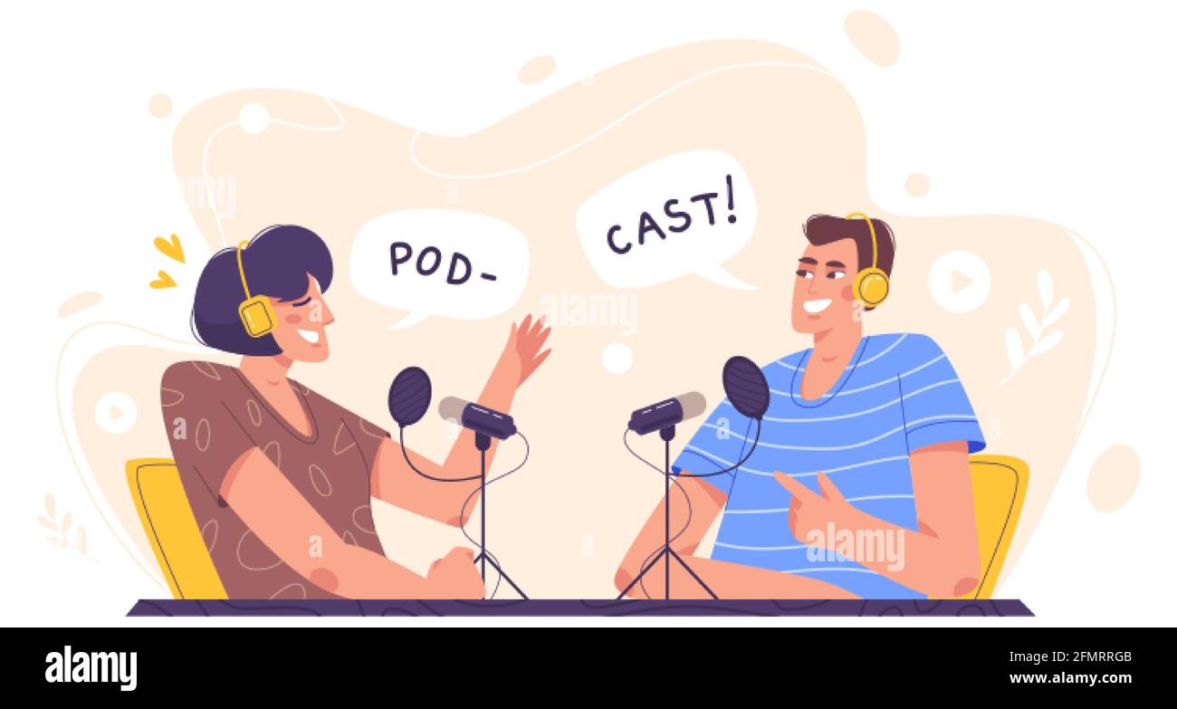 Radio broadcast people recording Stock Vector Images - Alamy