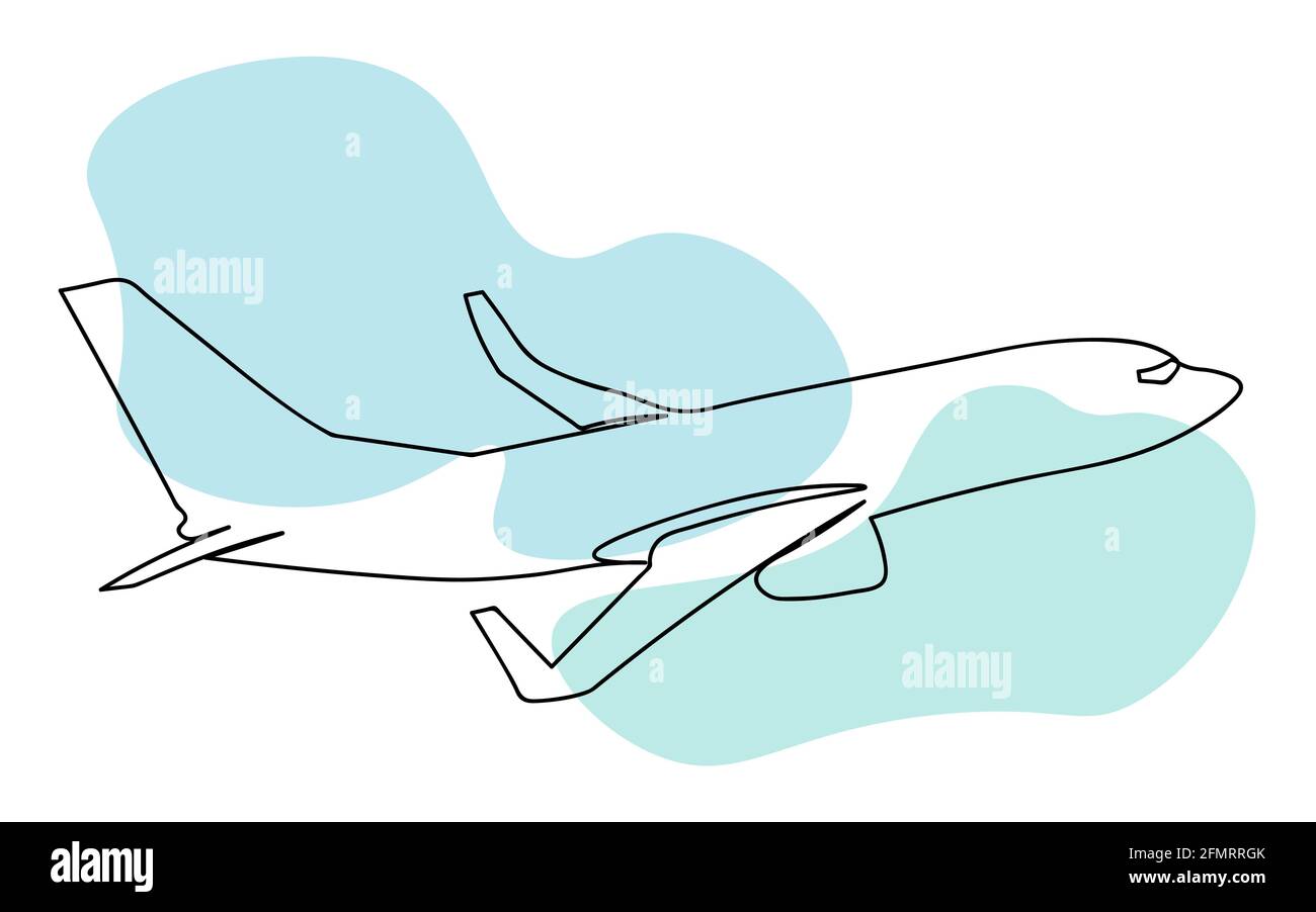 Vector airplane in one line abstract art Stock Vector Image & Art - Alamy