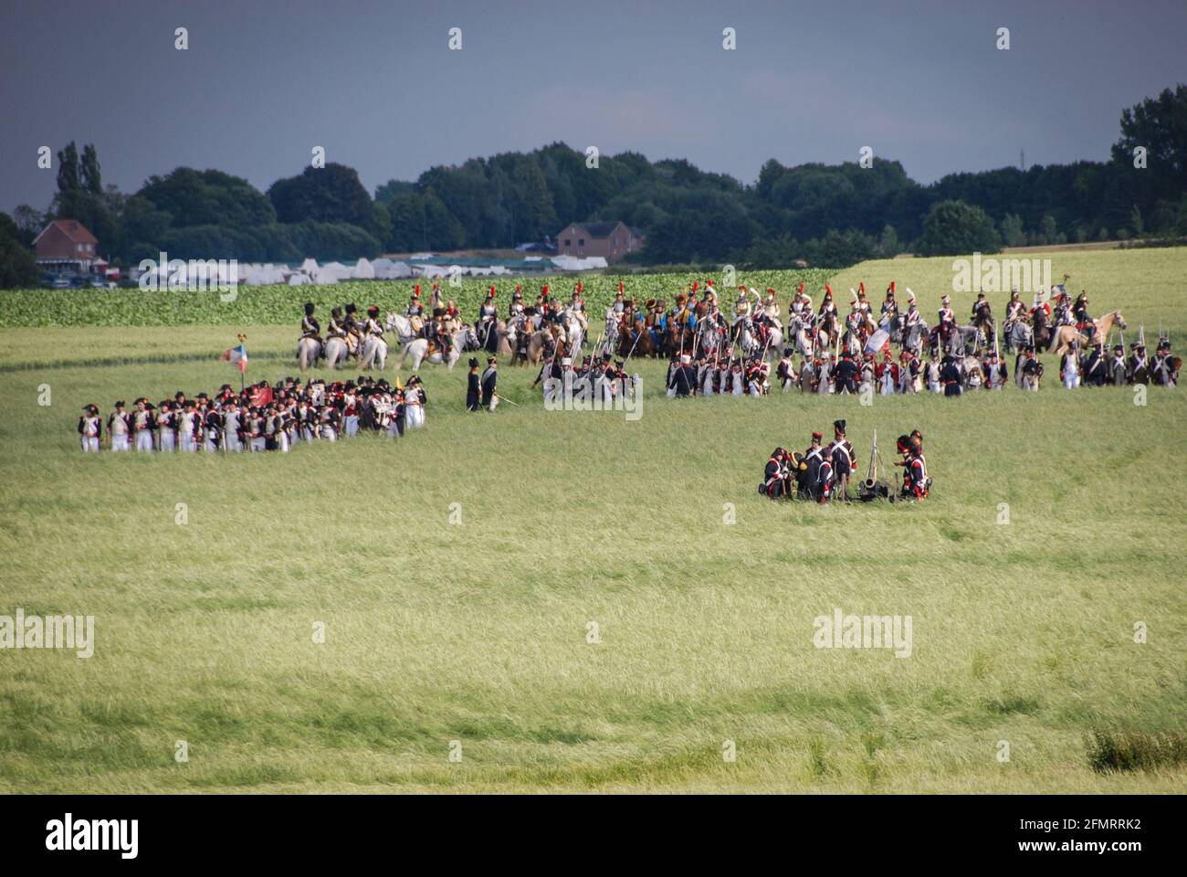 Napoleon's Grande Armée moving into battle. French infantry moving ...