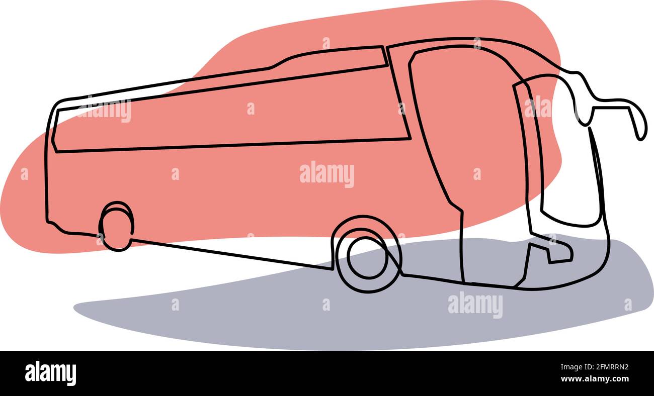 Vector tourstic bus in one line abstract art Stock Vector Image & Art ...