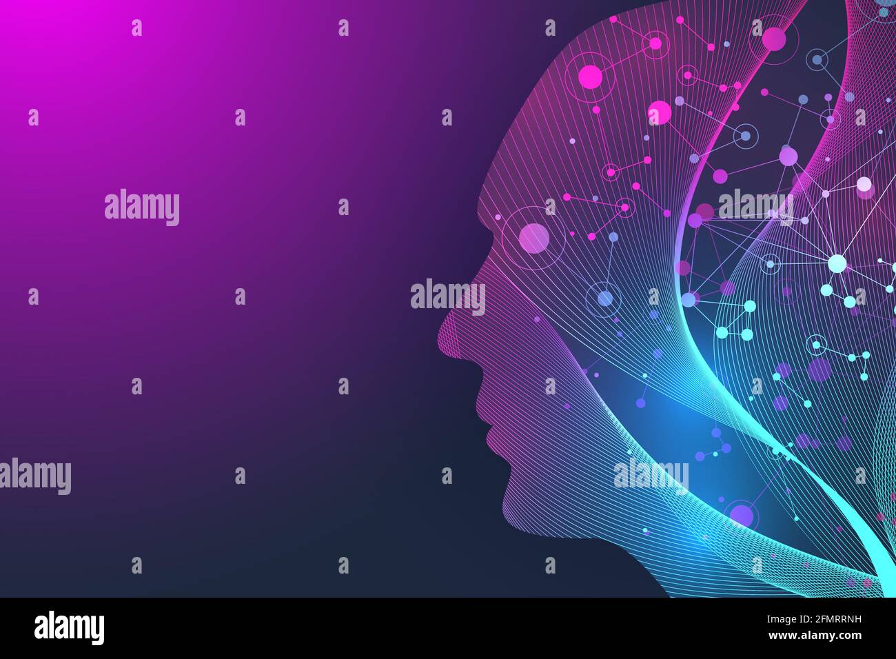 Futuristic Artificial Intelligence and Machine Learning Concept. Human ...