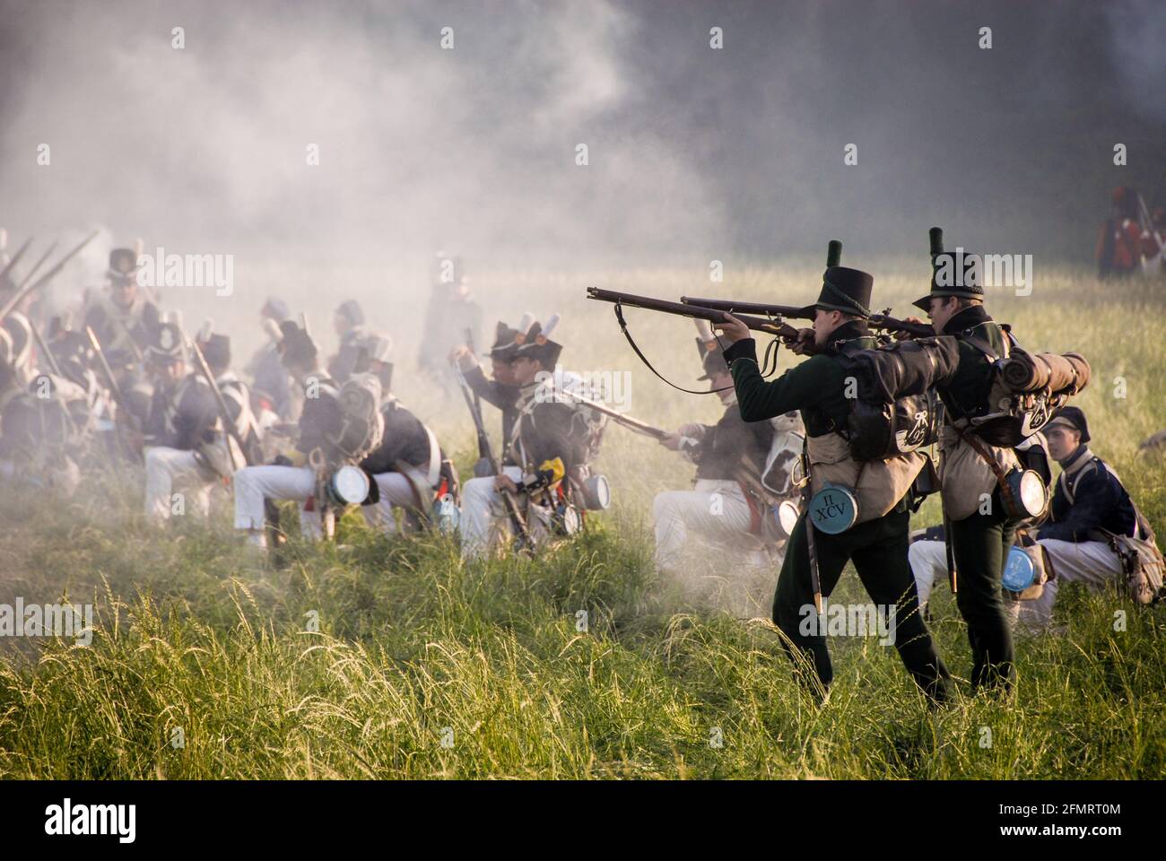 British and allied light infantry in skirmish order on the attack at ...