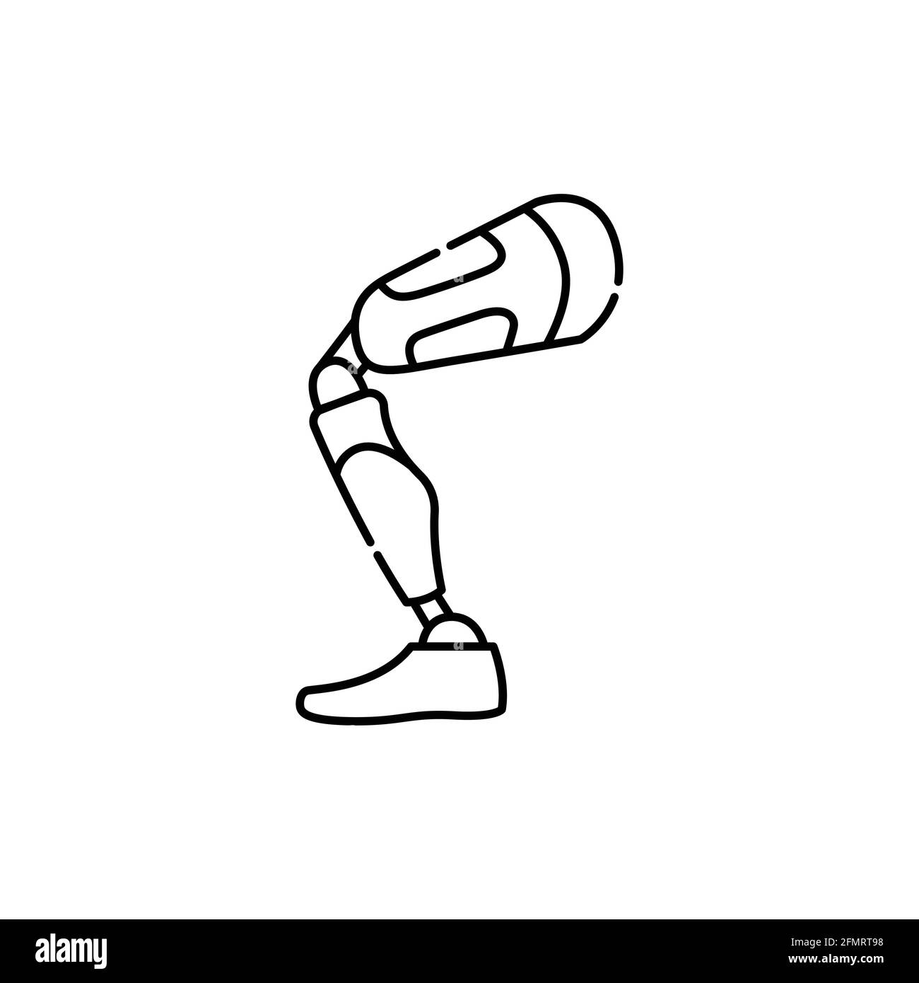 Bio artificial leg color line icon. Disability. Isolated vector element ...