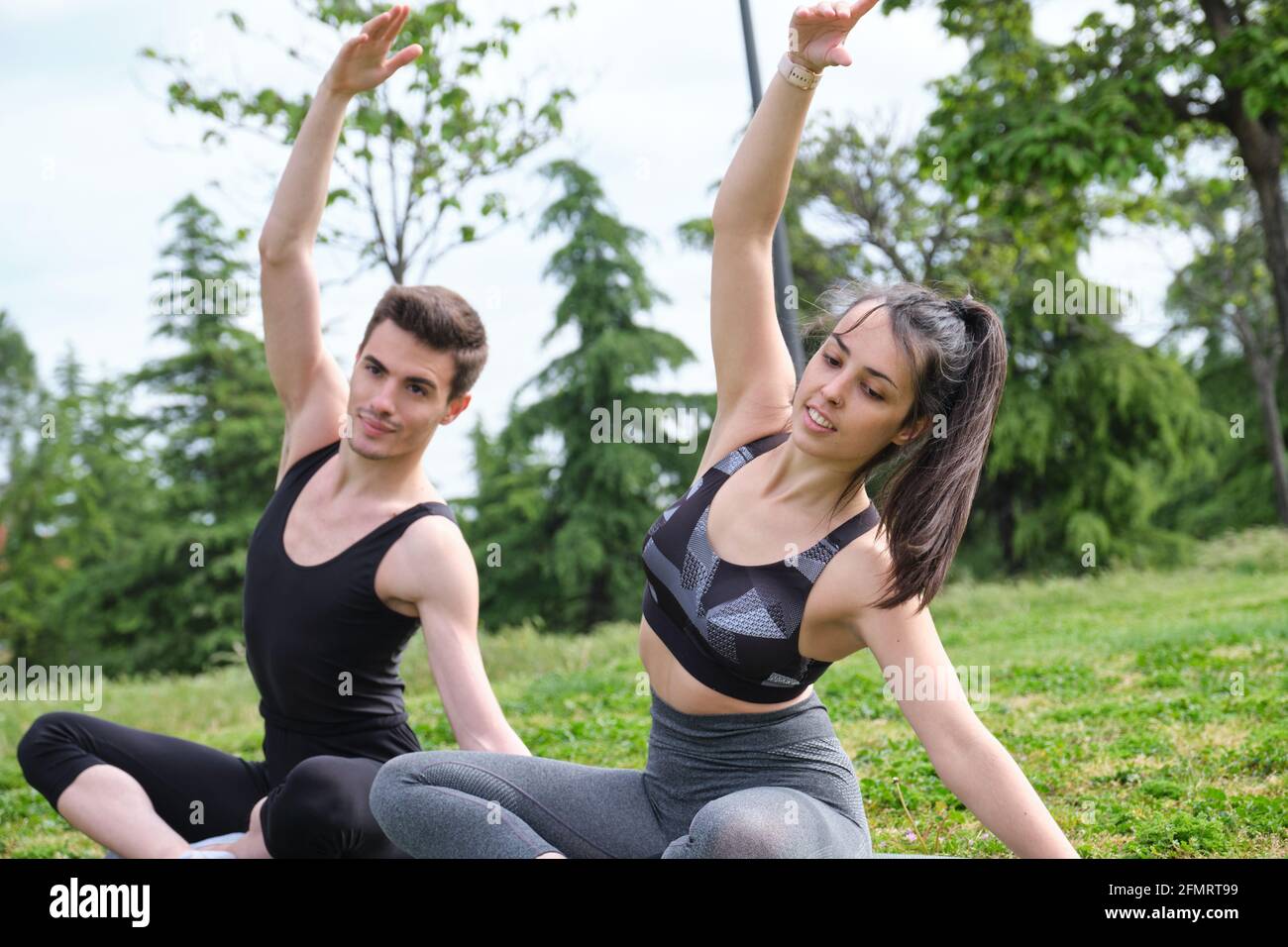Gymnastic group young people stretching hi-res stock photography and ...