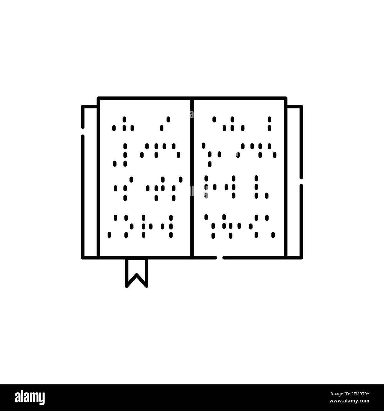 Book blind braille color line icon. Disability. Isolated vector element ...
