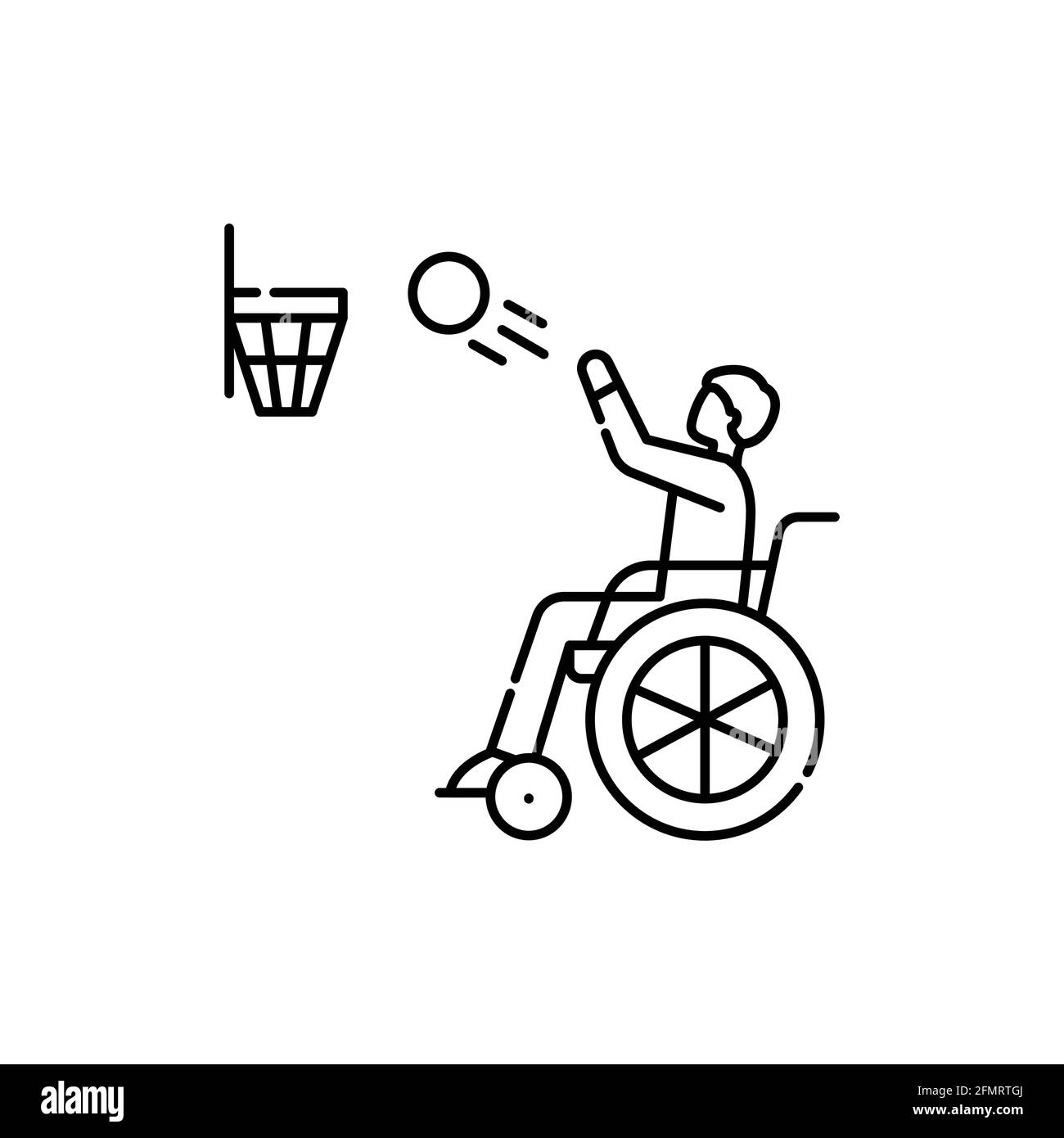 Disabled game basketball color line icon. Disability. Isolated vector ...