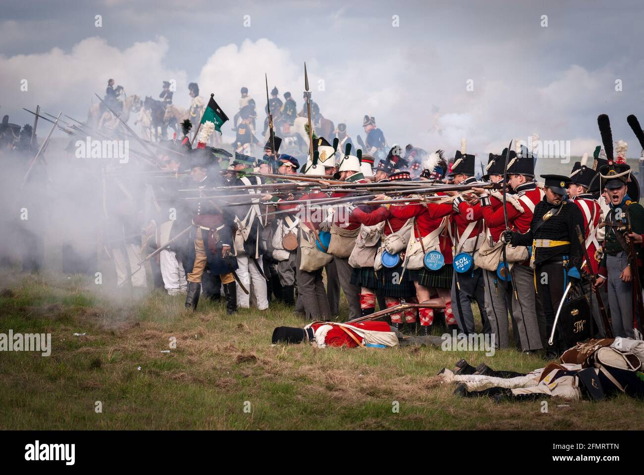 Ready, aim, fire! British infantry at the re-enactment of the Battle of ...