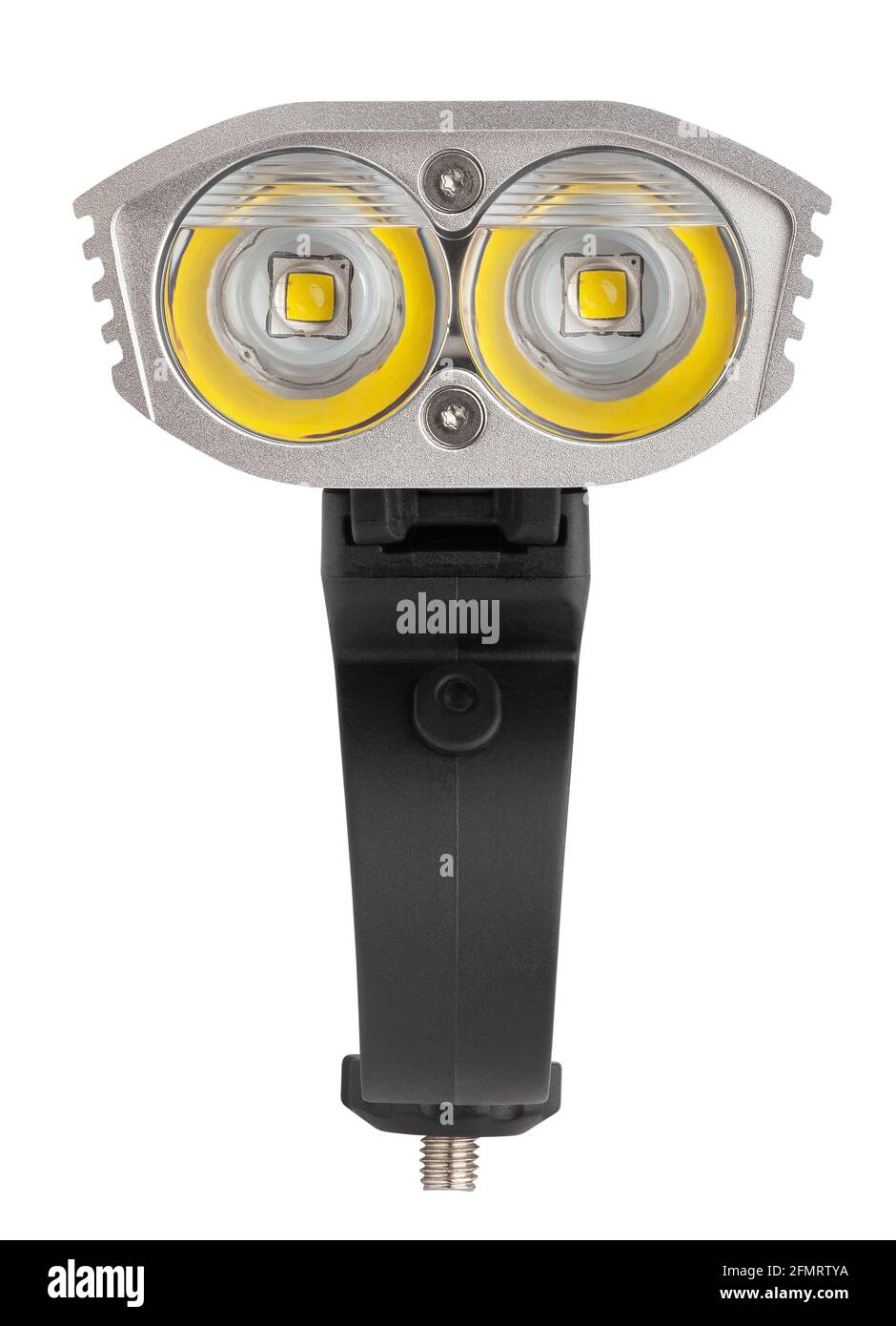 bicycle front light path isolated on white Stock Photo - Alamy