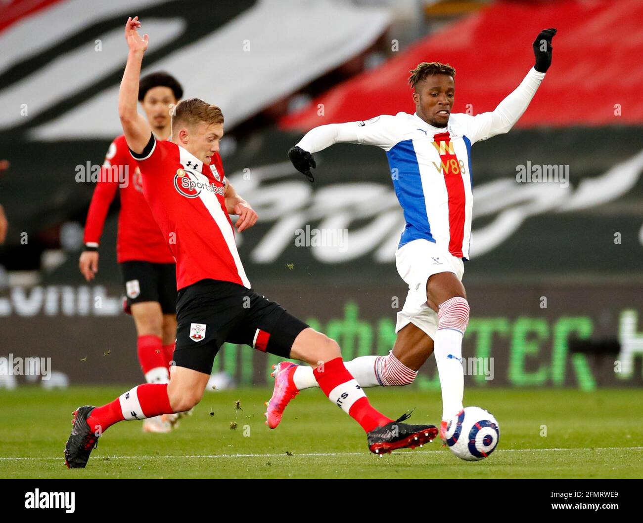 Crystal Palace's Wilfried Zaha (right) and Southampton's James Ward ...