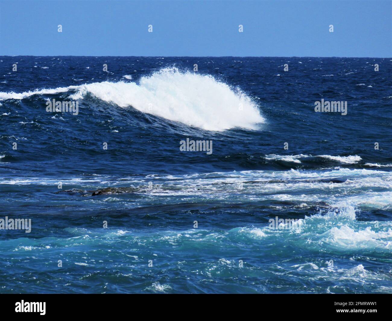 Beautiful big waves in the blue ocean Stock Photo - Alamy