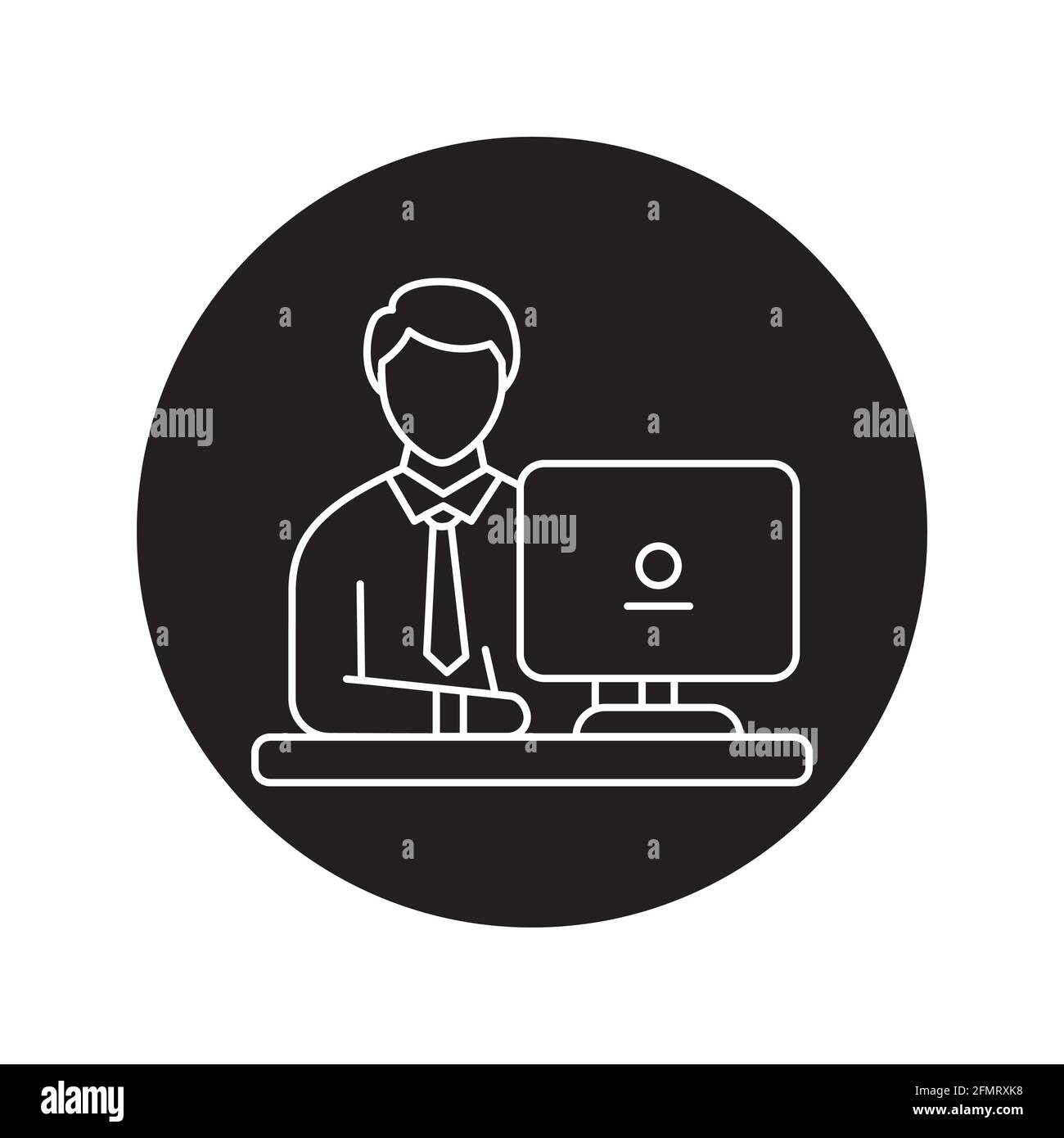 Working man color line icon. Pictogram for web page, mobile app, promo ...