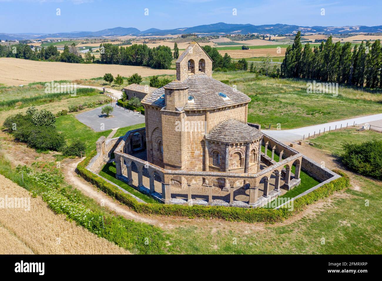 Santa Maria de Eunate is an ancient octagonal templar church on the ...