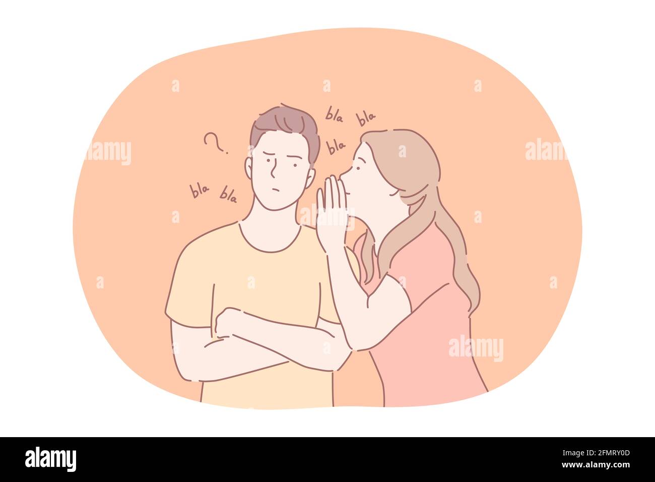 Secret, whisper, spreading information on ear concept Stock Vector ...