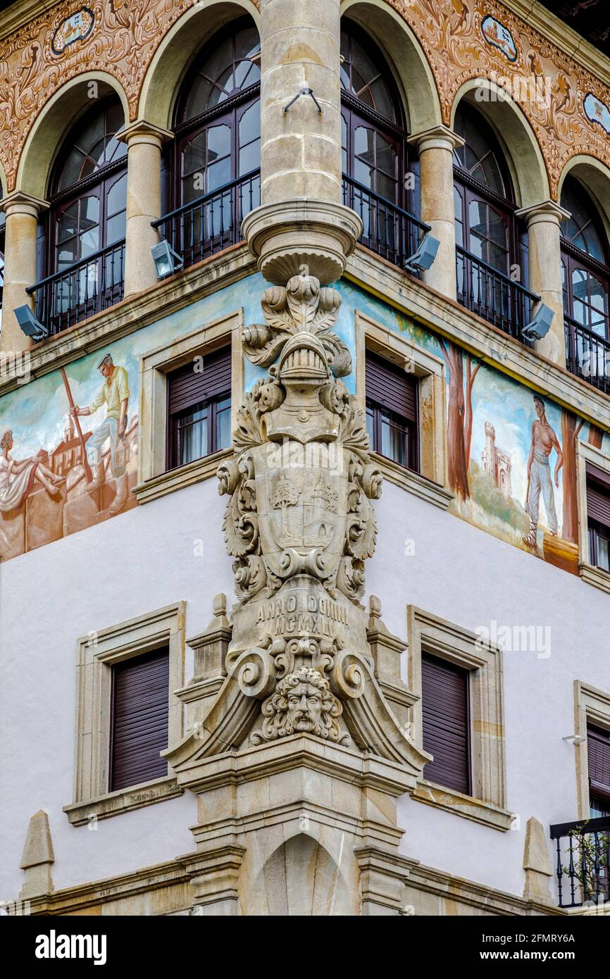 Guernica, Spain - April 09, 2018: Ancient house in classical style in ...