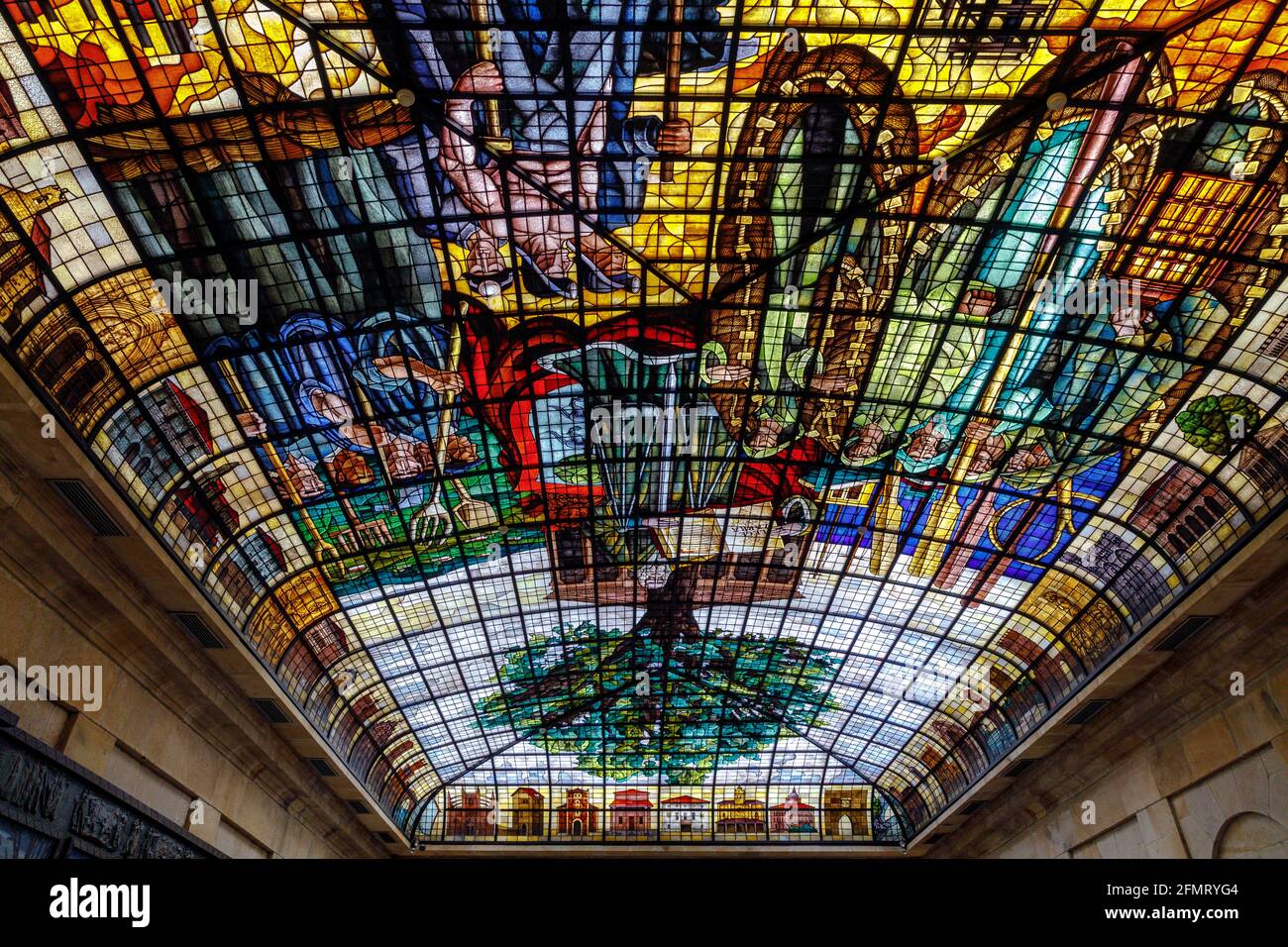 Guernica, Spain - April 09, 2018: The new tree of Gernika. Oak tree ...