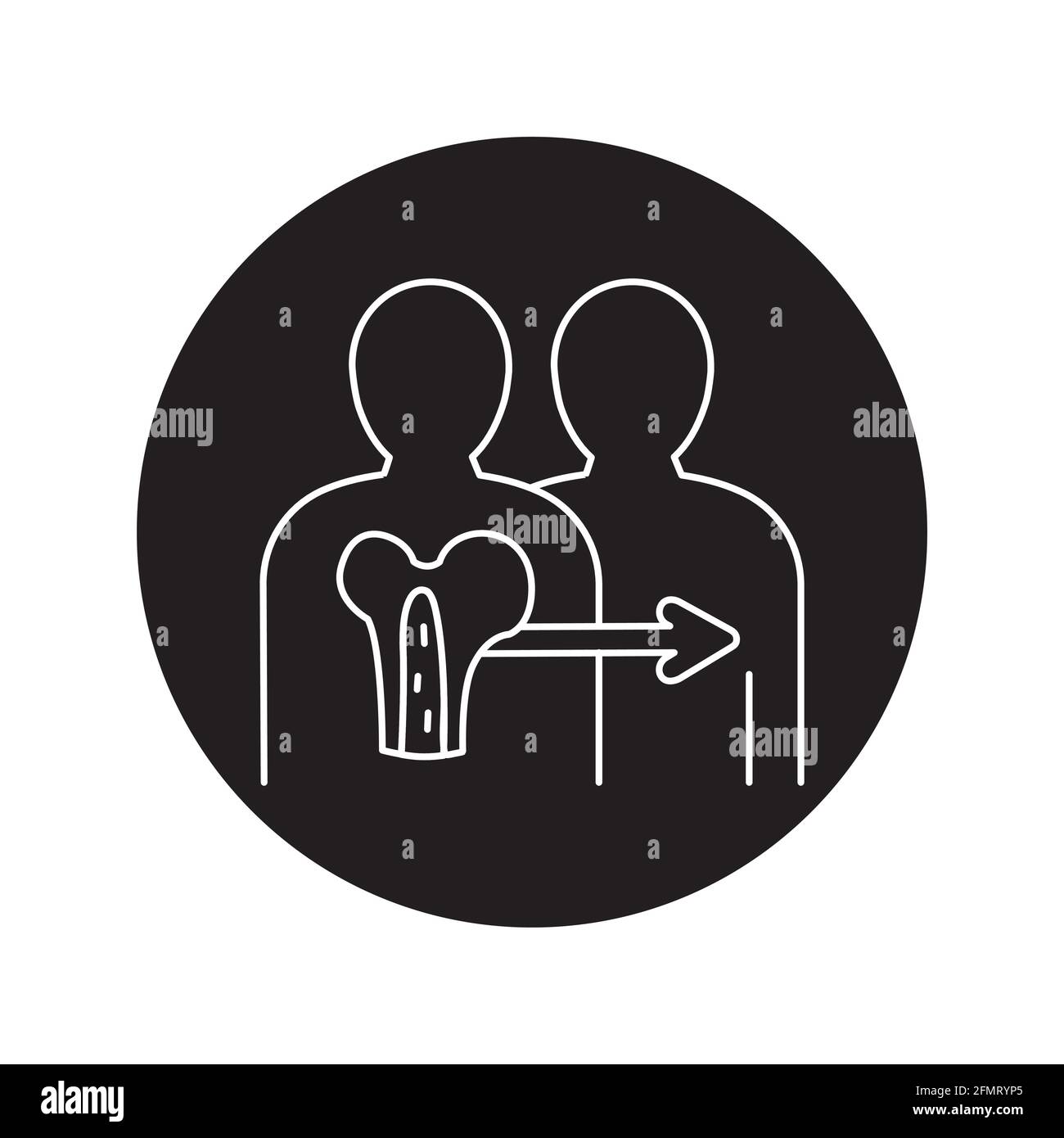 Bone marrow color line icon. Donor organ. Pictogram for web page ...