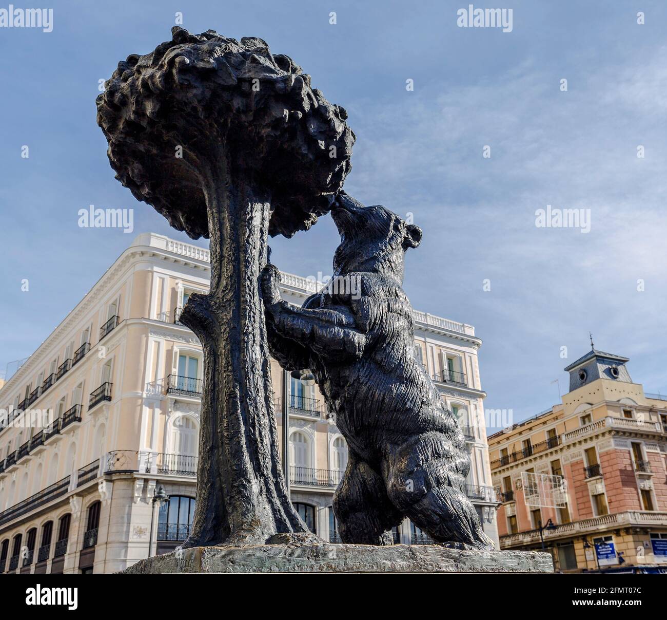 Symbol of Madrid - the bear and the strawberry tree. Spain Stock Photo ...