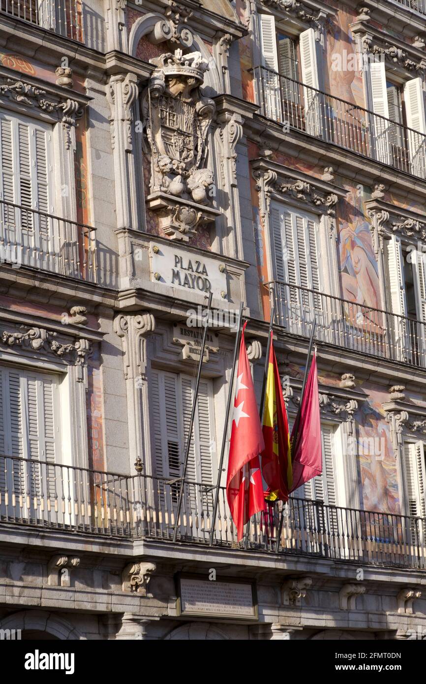 Principal building in Plaza Mayor, the most important square in Madrid ...