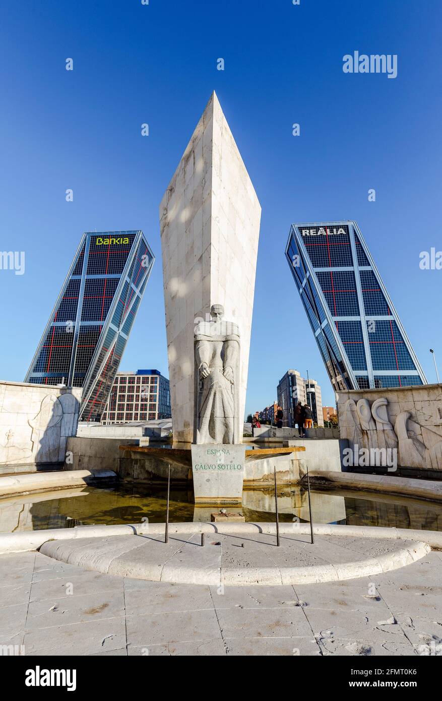 Madrid, Spain - November 28, 2015: The Gate of Europe towers also known ...