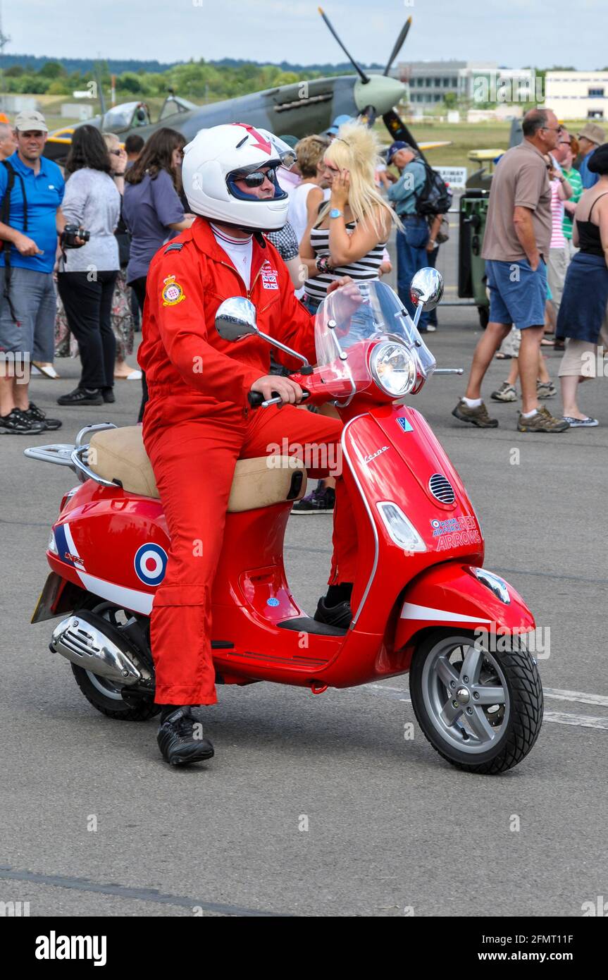 Royal Air Force Red Arrows pilot Mike Ling on a Red Arrows painted ...