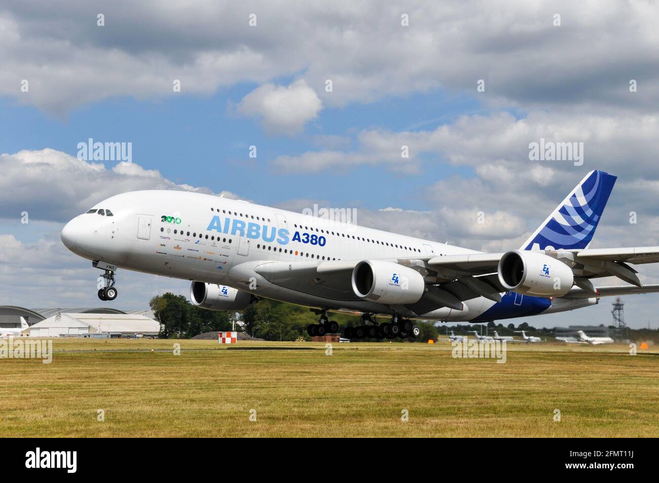 Airbus A380 F-WWDD corporate schemed prototype taking off at ...