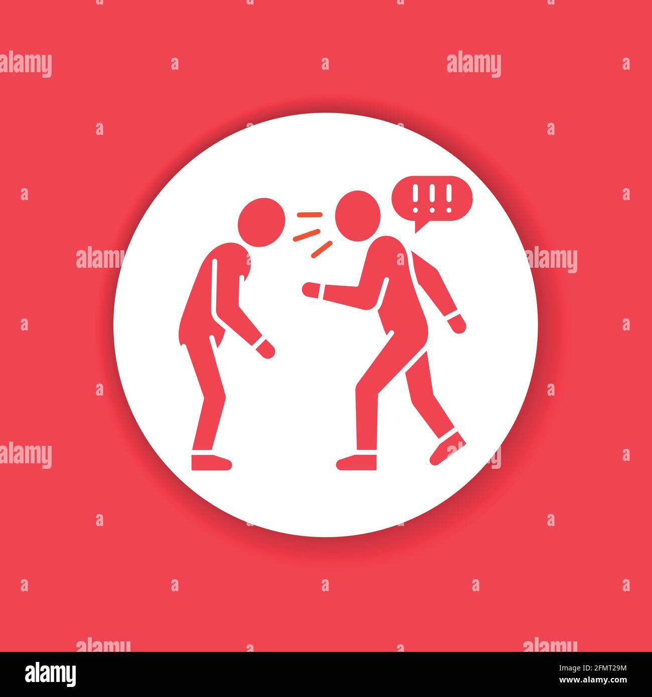 Verbal bullying red glyph icon. Harassment, social abuse and violence ...