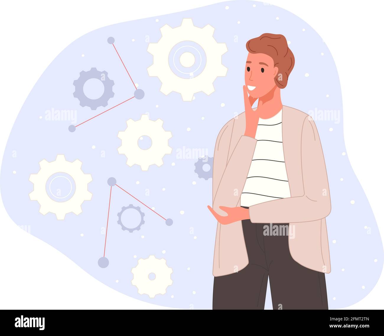 Character in process with mental mindset types or creative models to ...