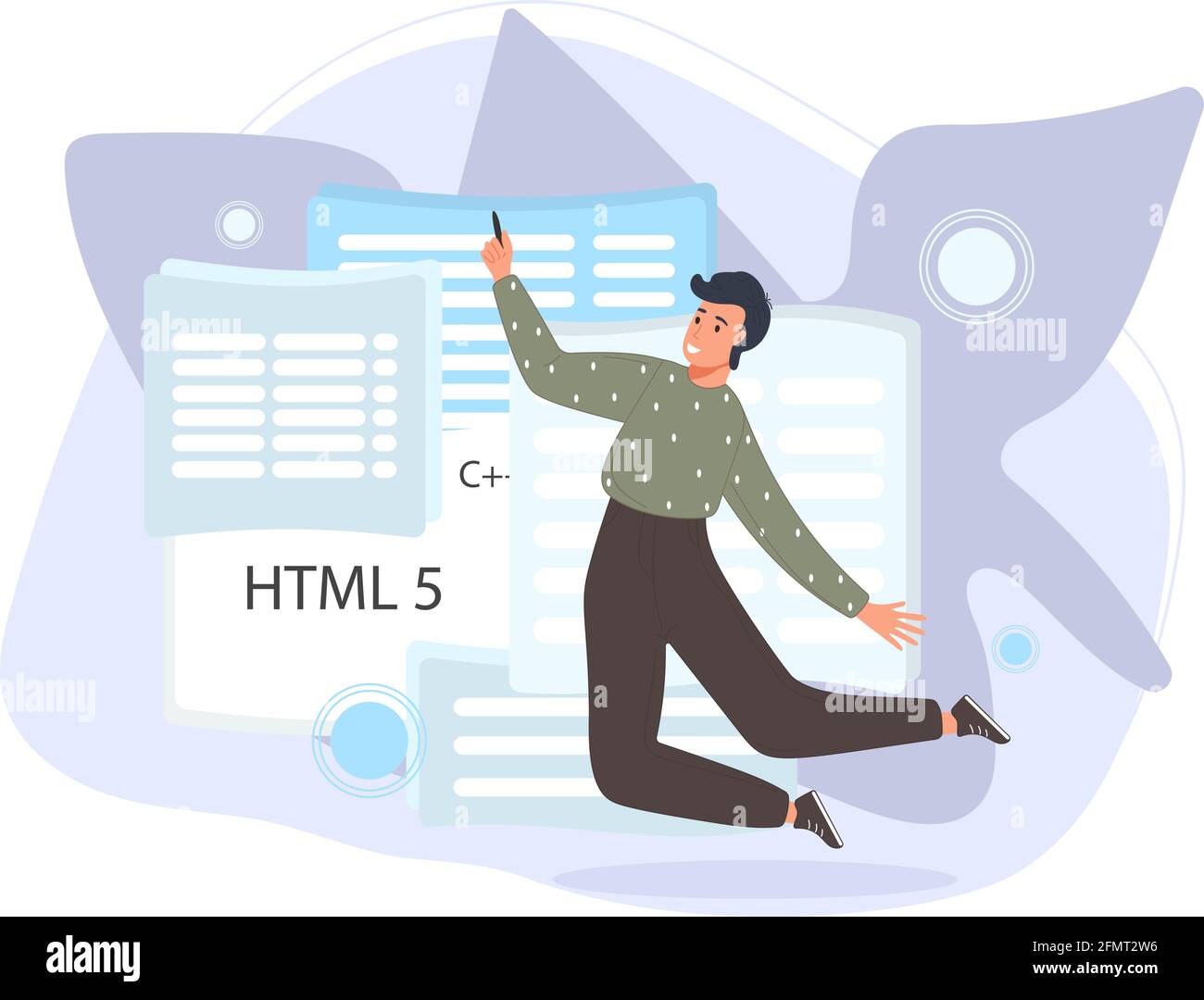 Software Developers Working Of Script Coding Engineer Character Programming In Php Python