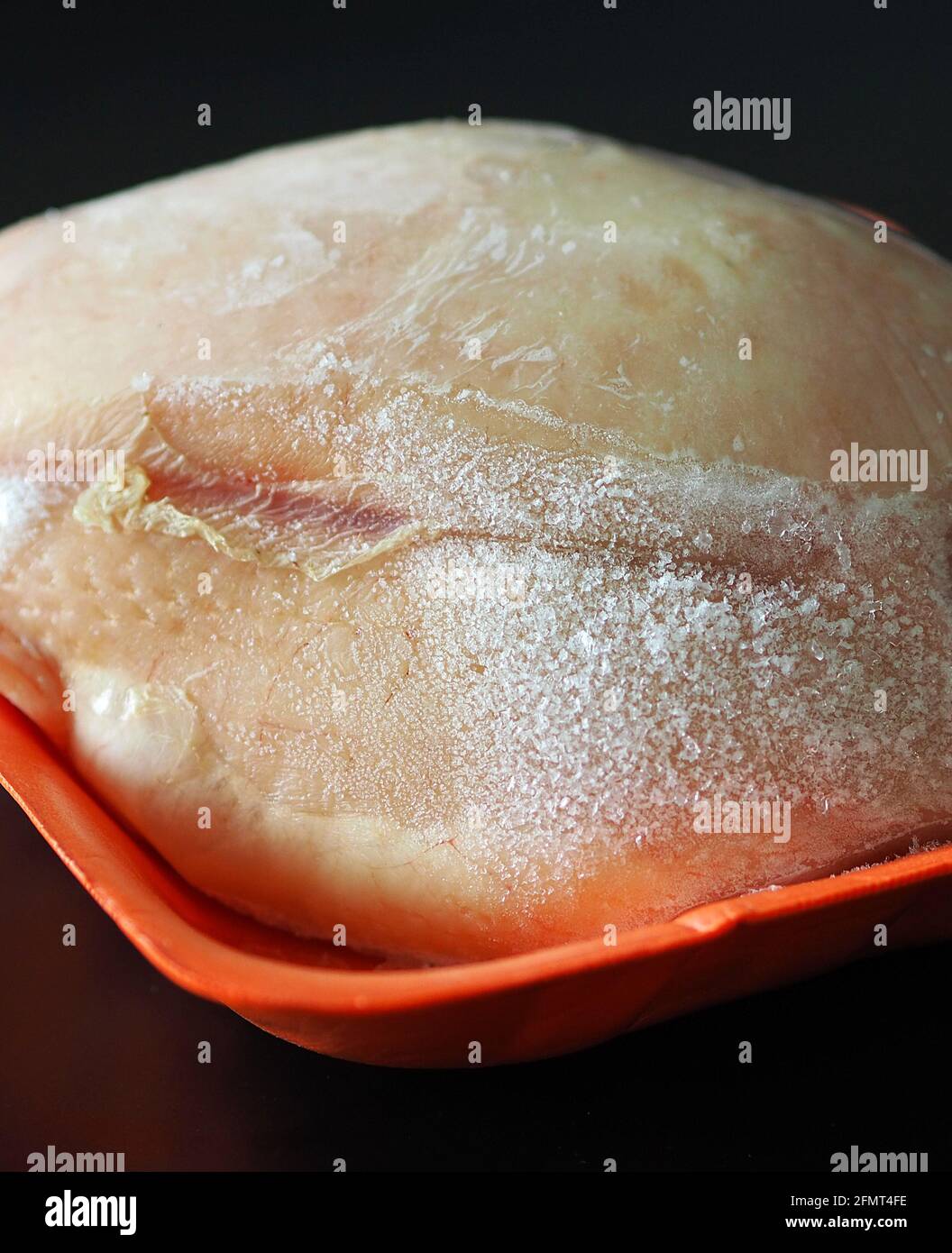 chicken tenderloin, chicken meat, frozen in nofrost refrigerator Stock ...