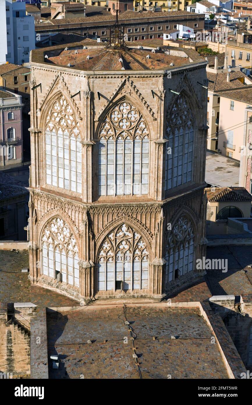 Cathedral Valencia, Spain. Details octagonal tower Stock Photo - Alamy