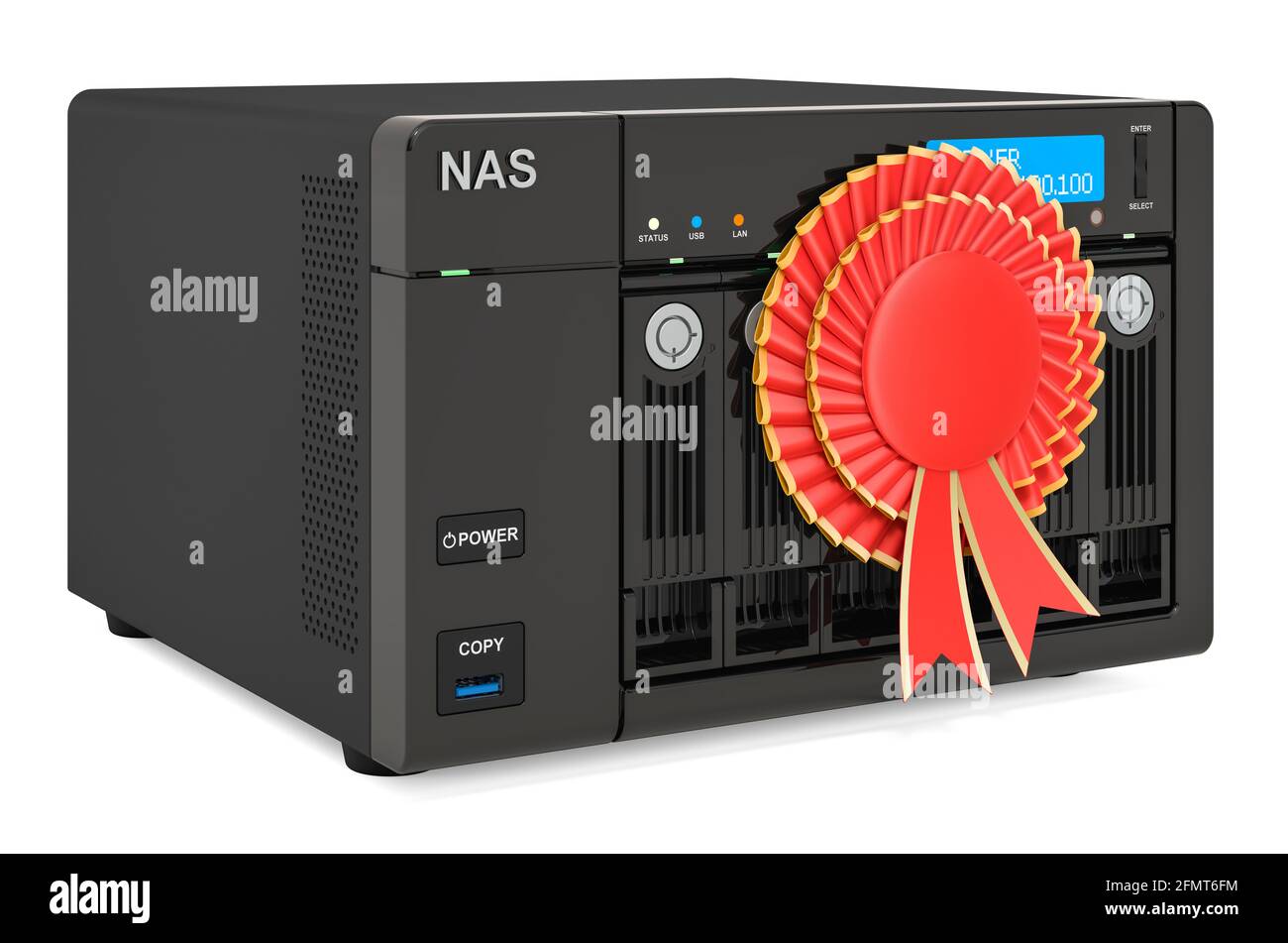 NAS with best choice badge, 3D rendering isolated on white background ...