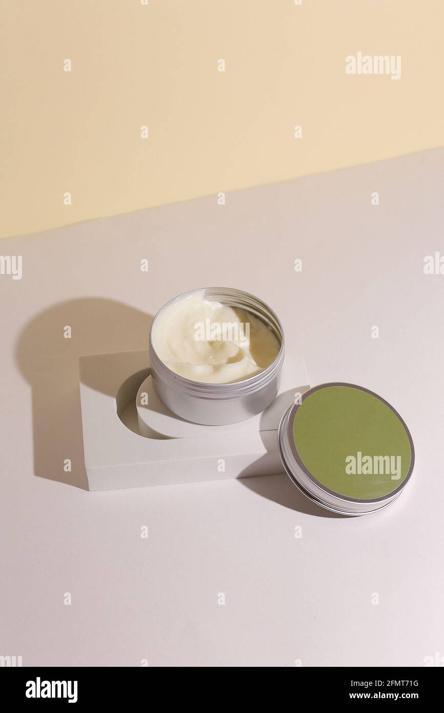 Cosmetic cream texture on neutral background Stock Photo - Alamy