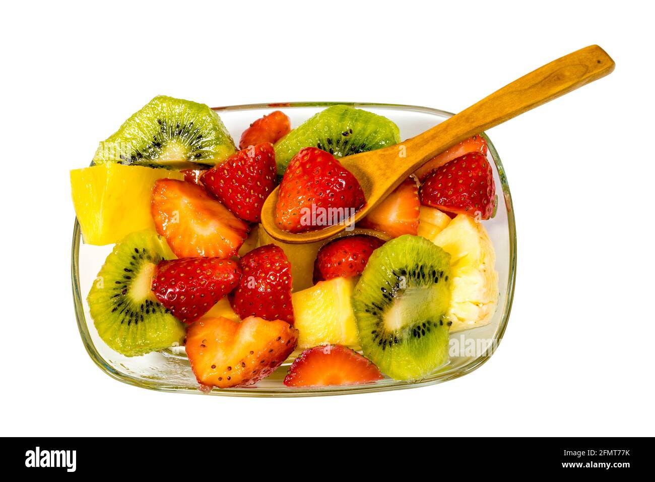fresh fruit macedonia cut into cubes,Isolated blank background with ...