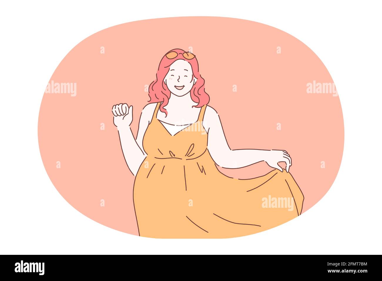 Summer dress happy Stock Vector Images - Alamy