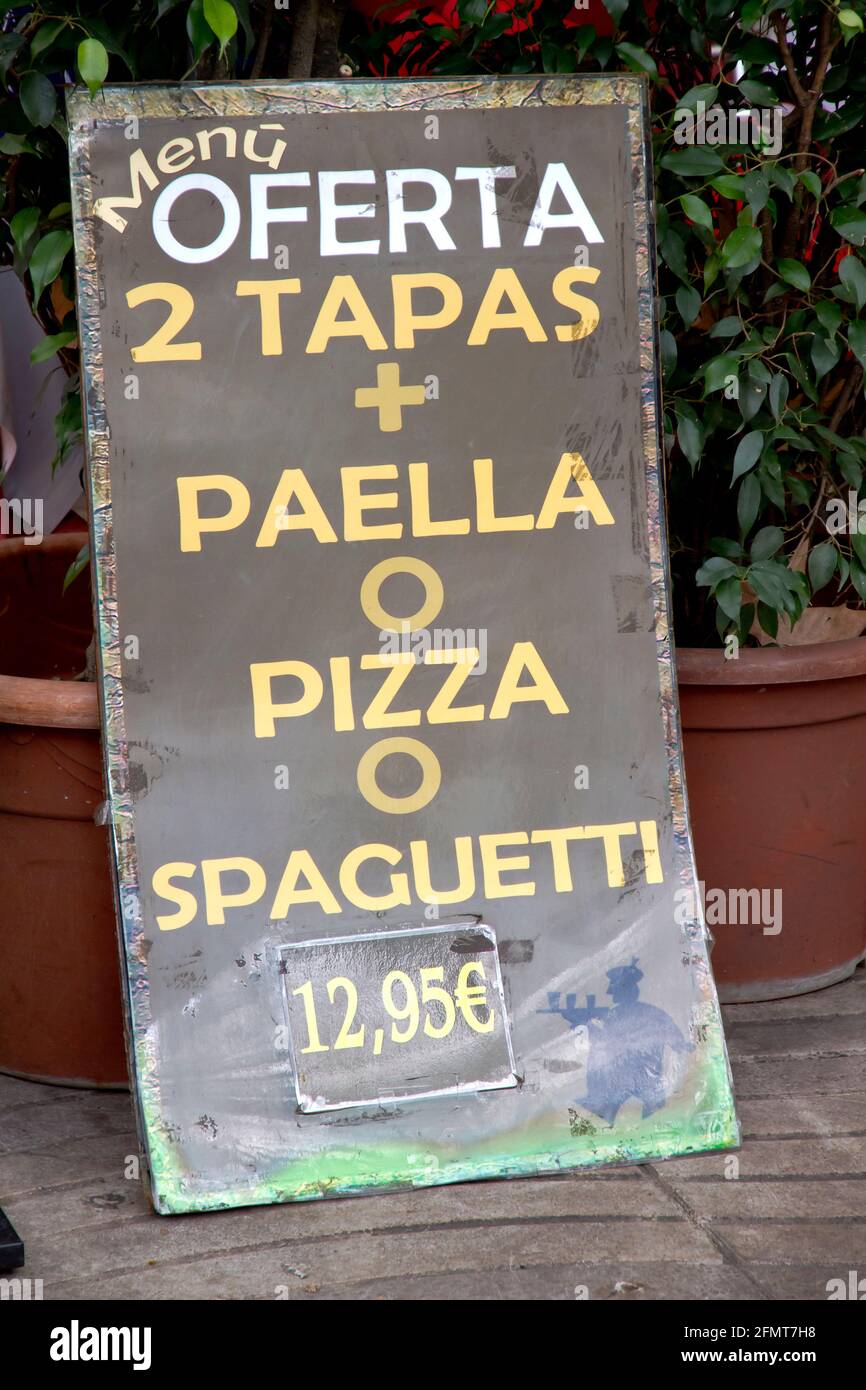 Board to record the range of Spanish tapas Stock Photo - Alamy