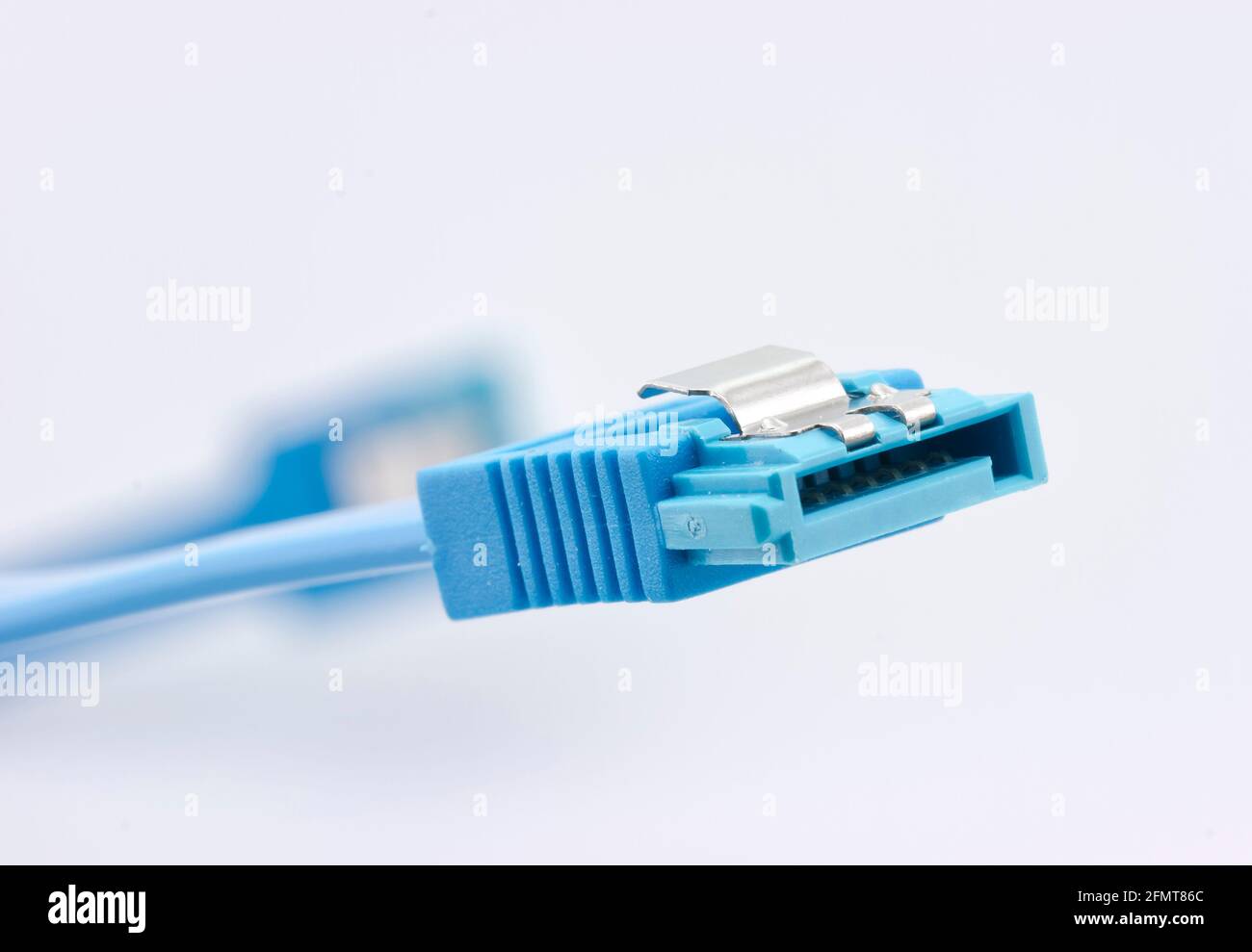 tech cable with plug isolated on a white background. photography studio ...