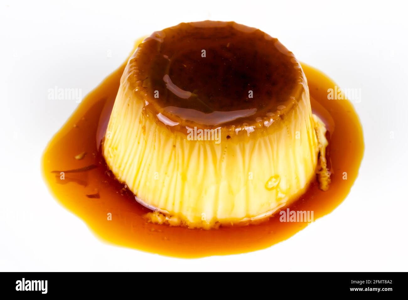 tasty home made egg flan with caramel Stock Photo - Alamy